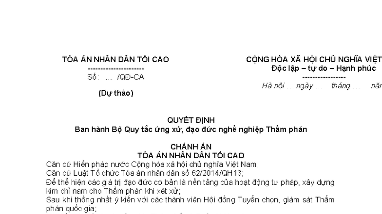 Q ban hành quy t¯c éng sí 1531301482802 1533962598266 - TÒA ÁN NHÂN DÂN TỐI CAO - Số: ... /QĐ-CA ...