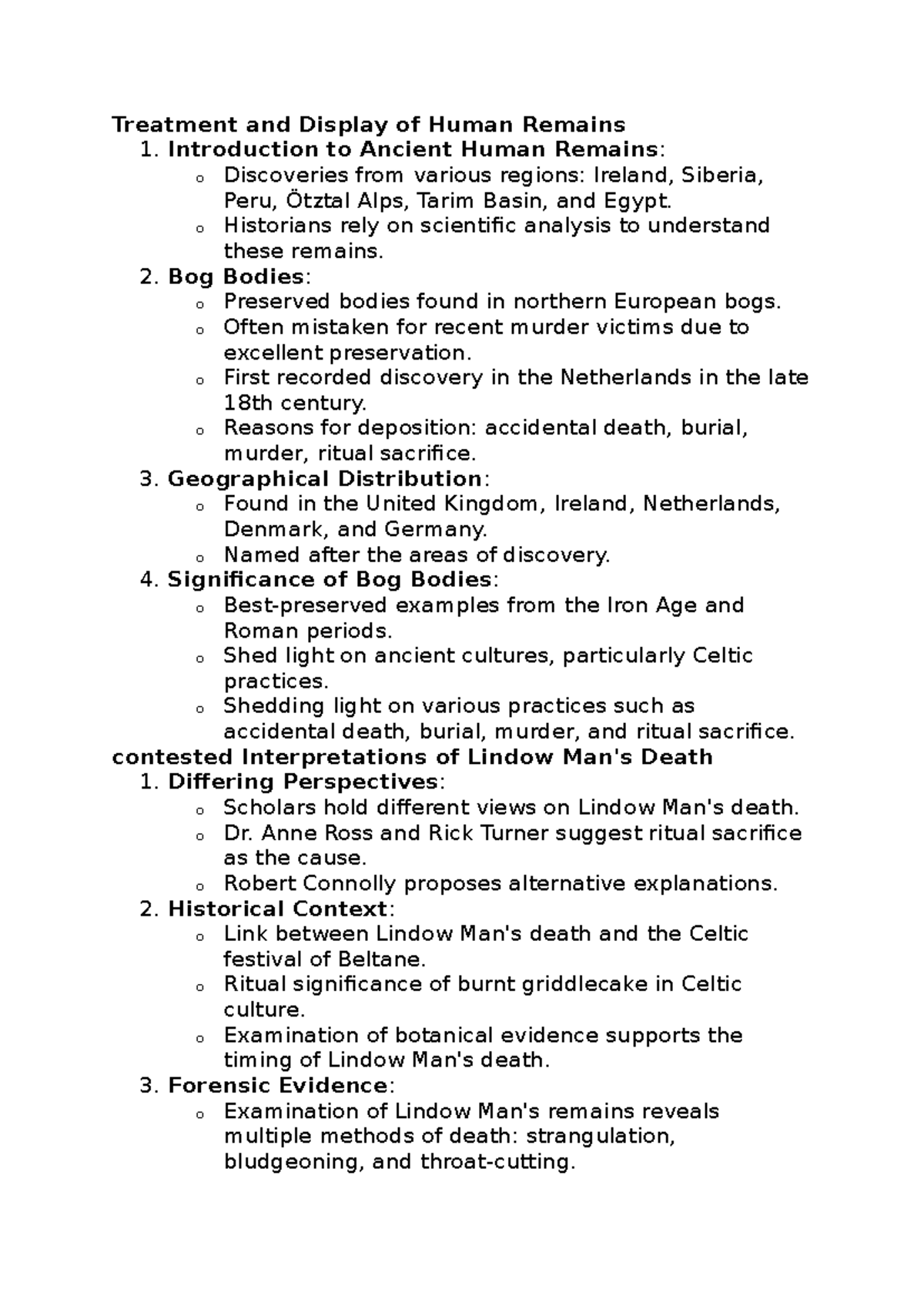 **Course Code: ANTH 320 - Treatment & Display of Human Remains ...