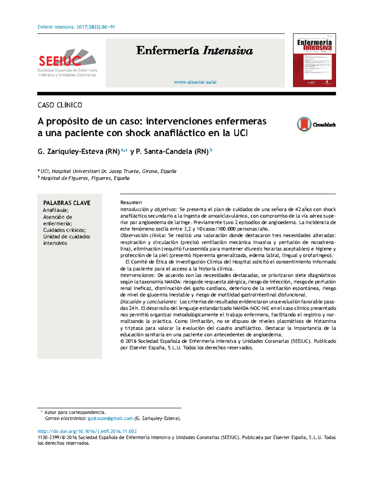 Enfermería intensiva - Enferm Intensiva. 2017;28(2):80- elsevier/ei ...