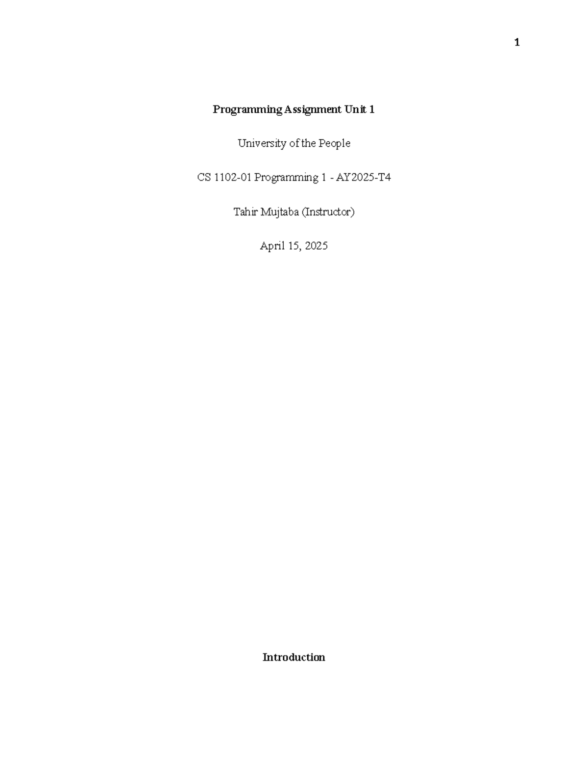 CS Programming 1: Unit 1 Programming Assignment - Quiz Game - Studocu