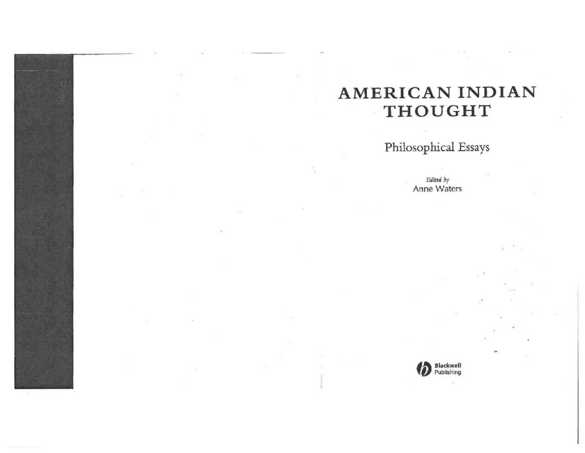 Ethics of Native American Thought: The We and the I (T 14) - Studocu