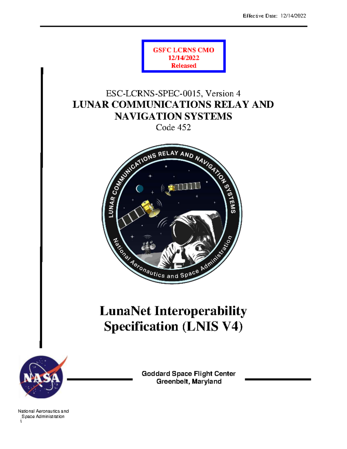 LunaNet Interoperability Specification (LNIS V4) for Lunar ...