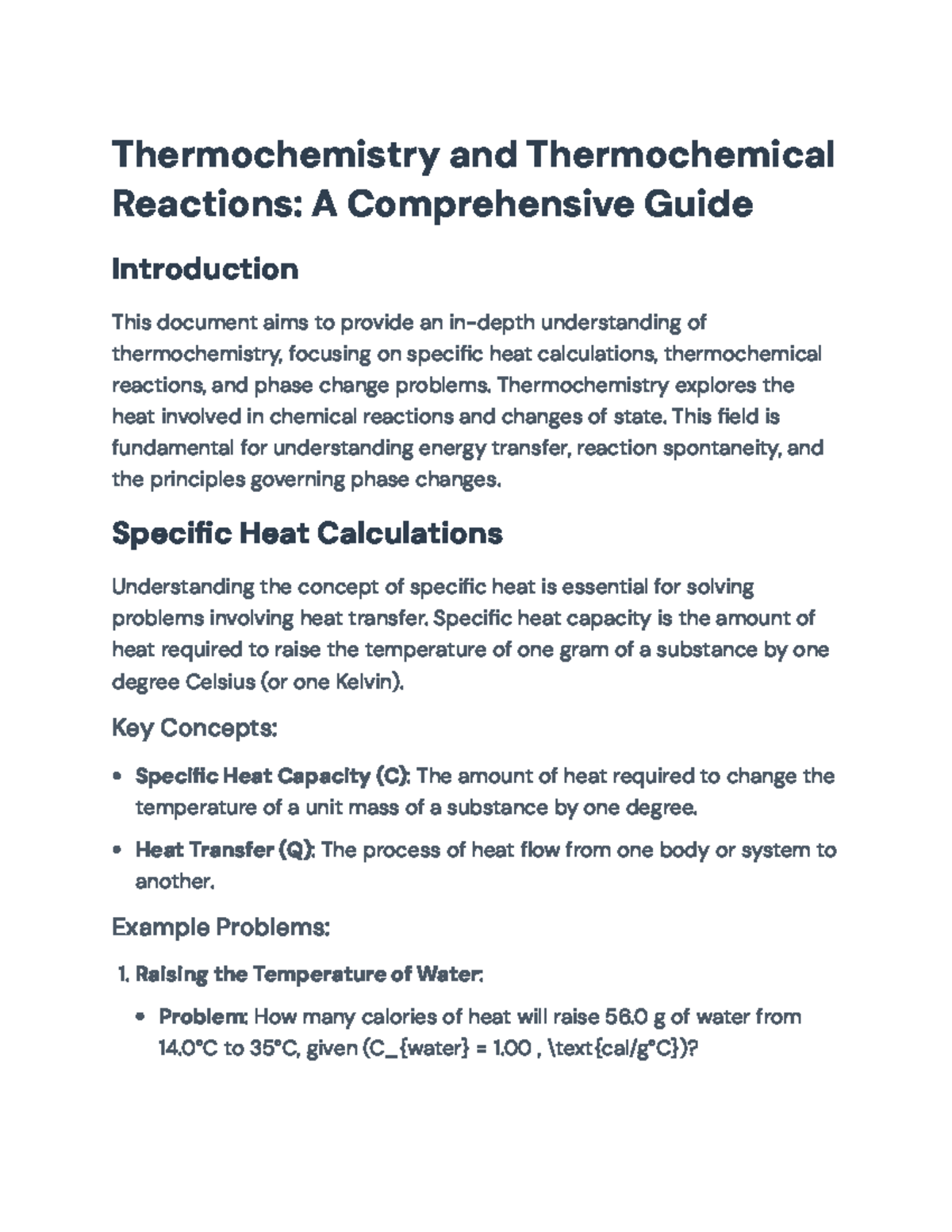Thermochemistry & Thermochemical Reactions: Principles and Examples ...