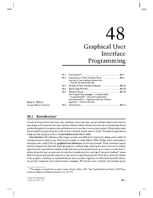 Graphical User Interfaces (GUIs - Studocu