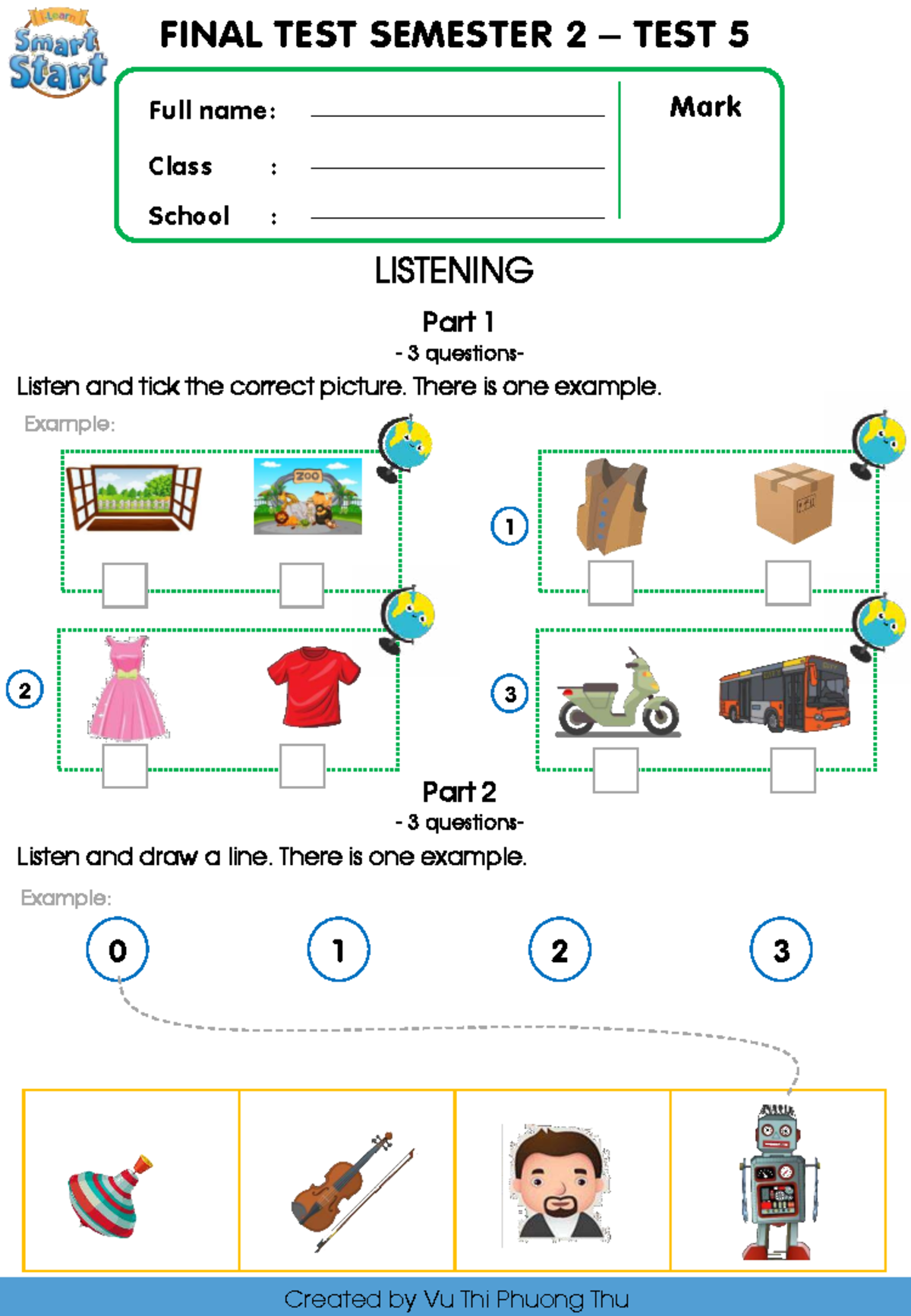 FINAL TEST SEMESTER 2 - LISTENING TEST 5 Overview and Instructions ...
