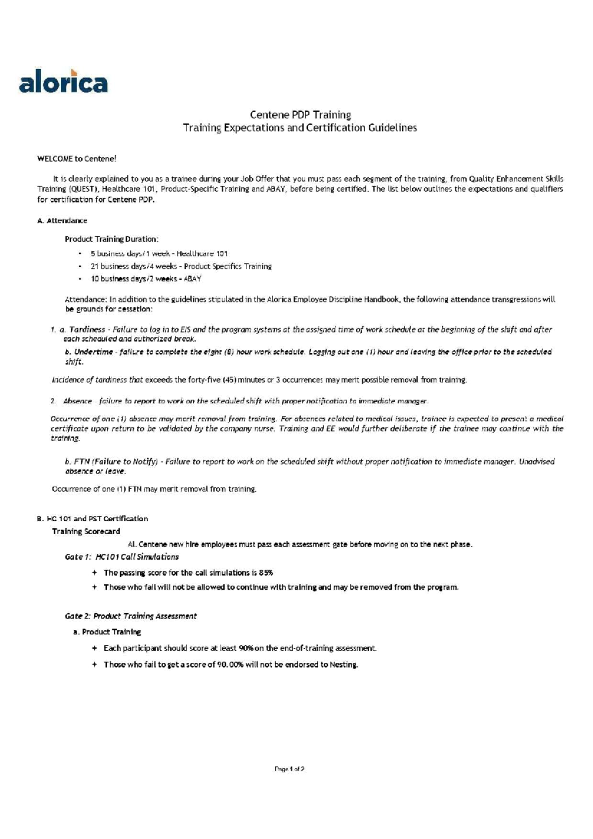 Centene PDP Training Expectations & Certification Guidelines - Studocu