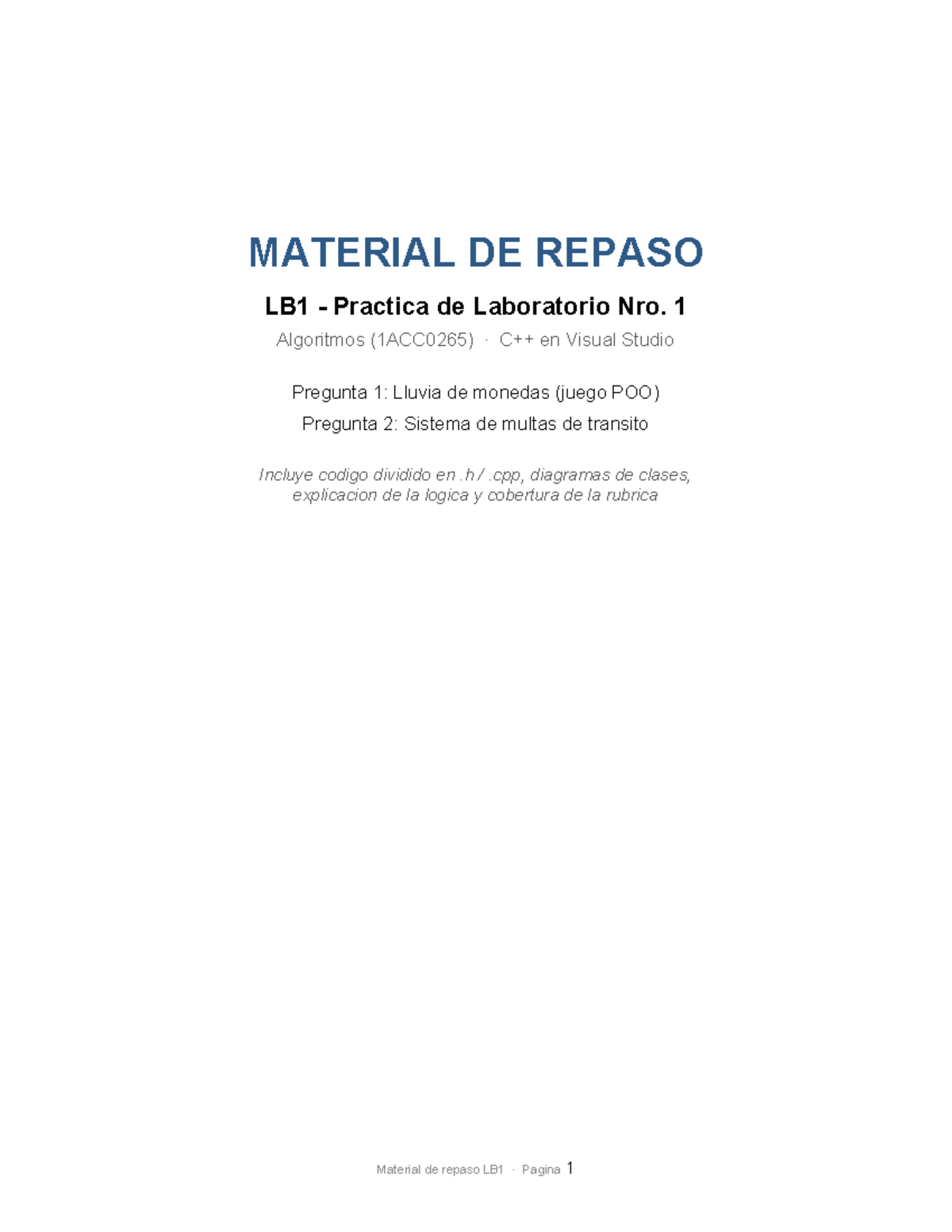 Repaso LB1: Práctica de Laboratorio Nro. 1 - Algoritmos en Visual ...