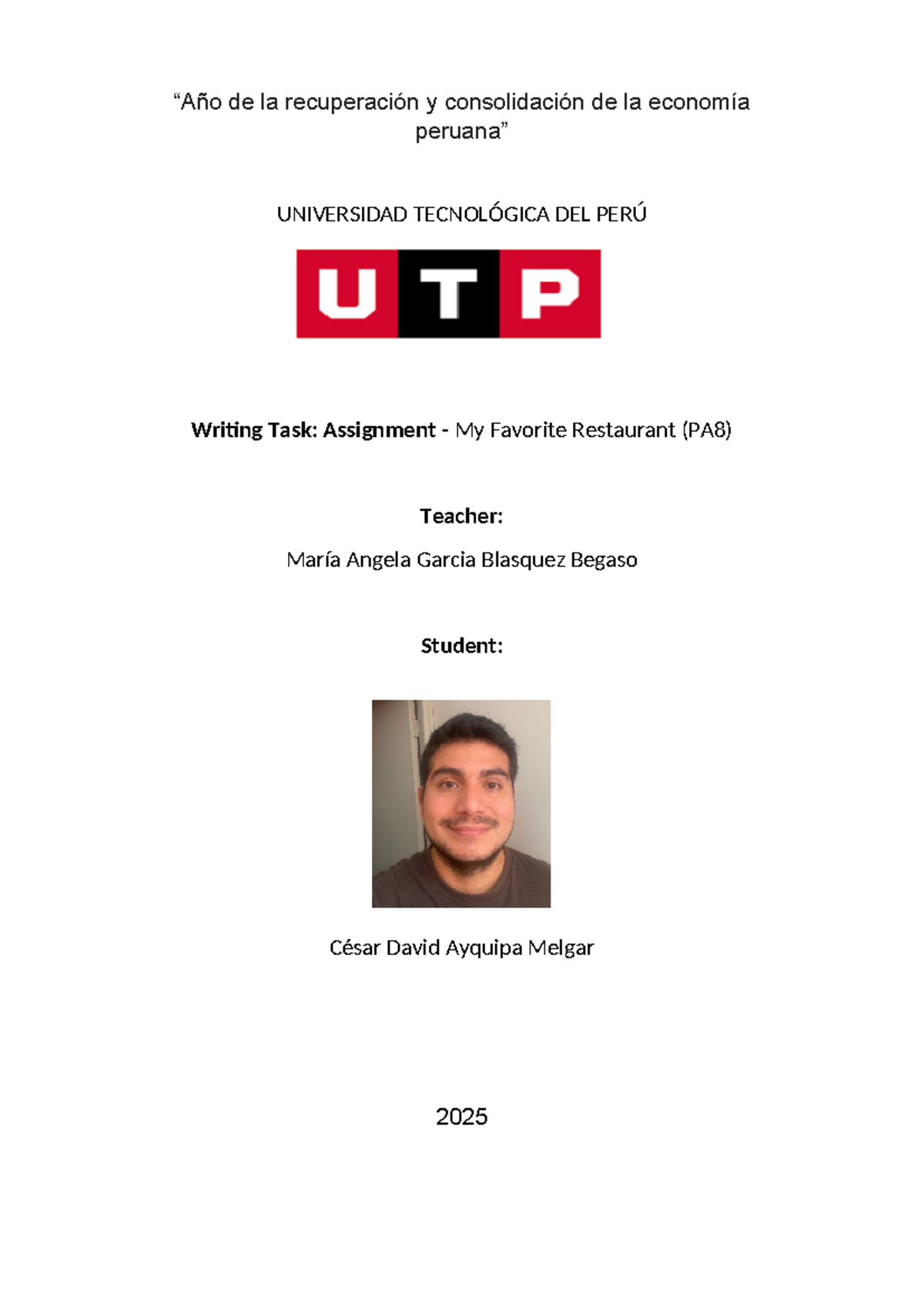 My Favorite Restaurant - Ingles II - Studocu