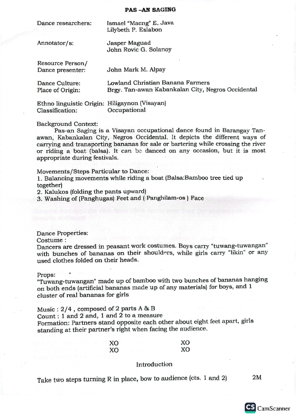 PAS SAGING Dance: Cultural Significance & Choreography Guide - Studocu