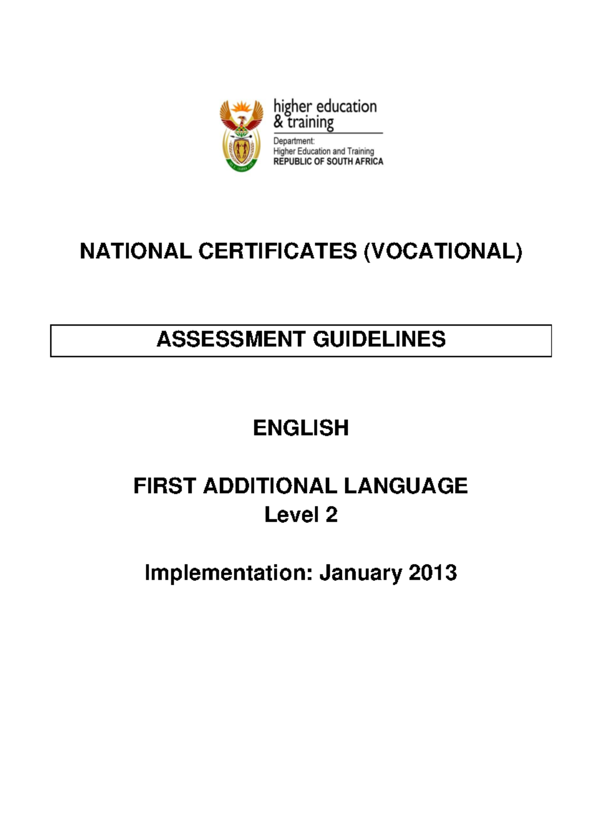 English (First Additional Language)AG - NATIONAL CERTIFICATES ...