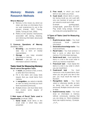 Cognitive Psych Summary - Cognitive Psychology Chapter 1: Change ...