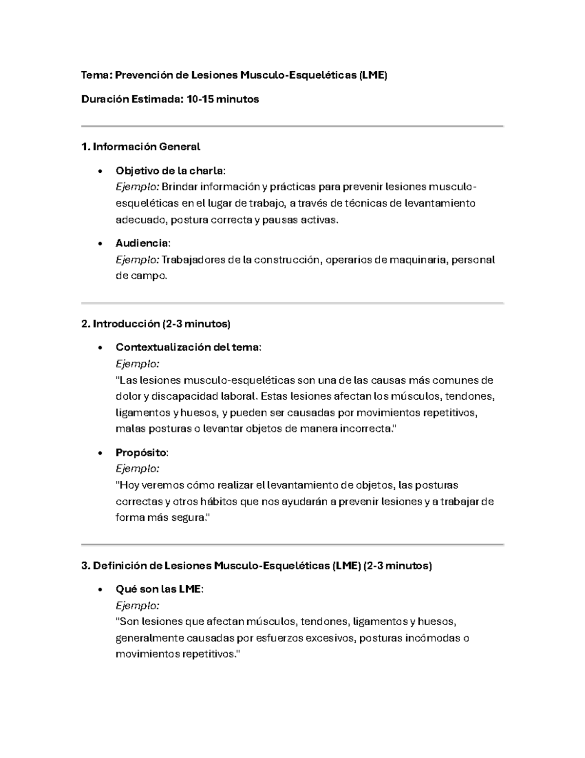 Prevención de Lesiones Musculo-Esqueléticas (LME) en el Trabajo - Studocu