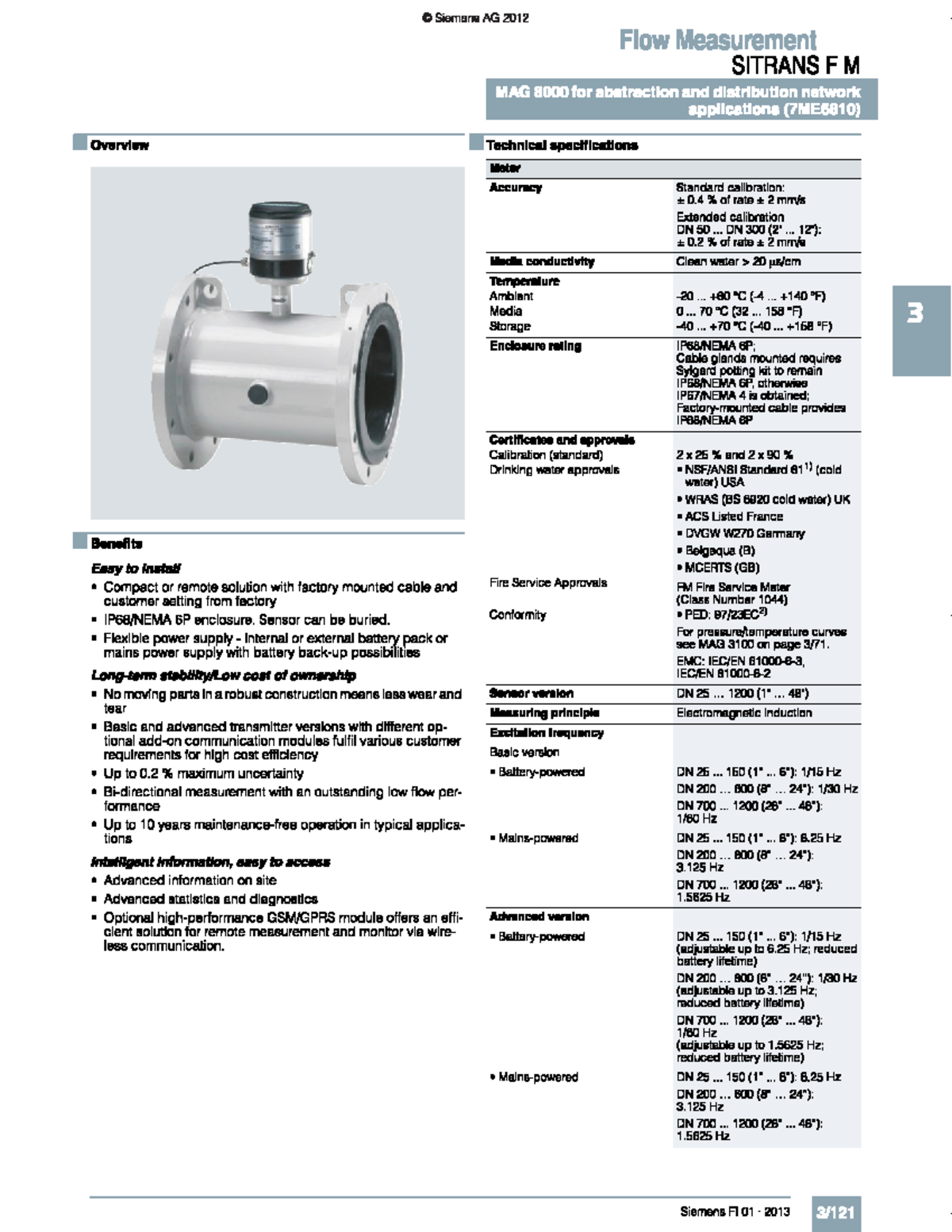 Siemens SITRANS F M MAG 8000 Flow Meter Overview (7ME6810) - Studocu