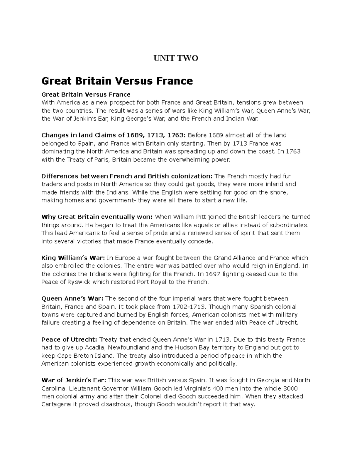 APUSH Unit Two: Key Events and Policies Leading to American Revolution ...