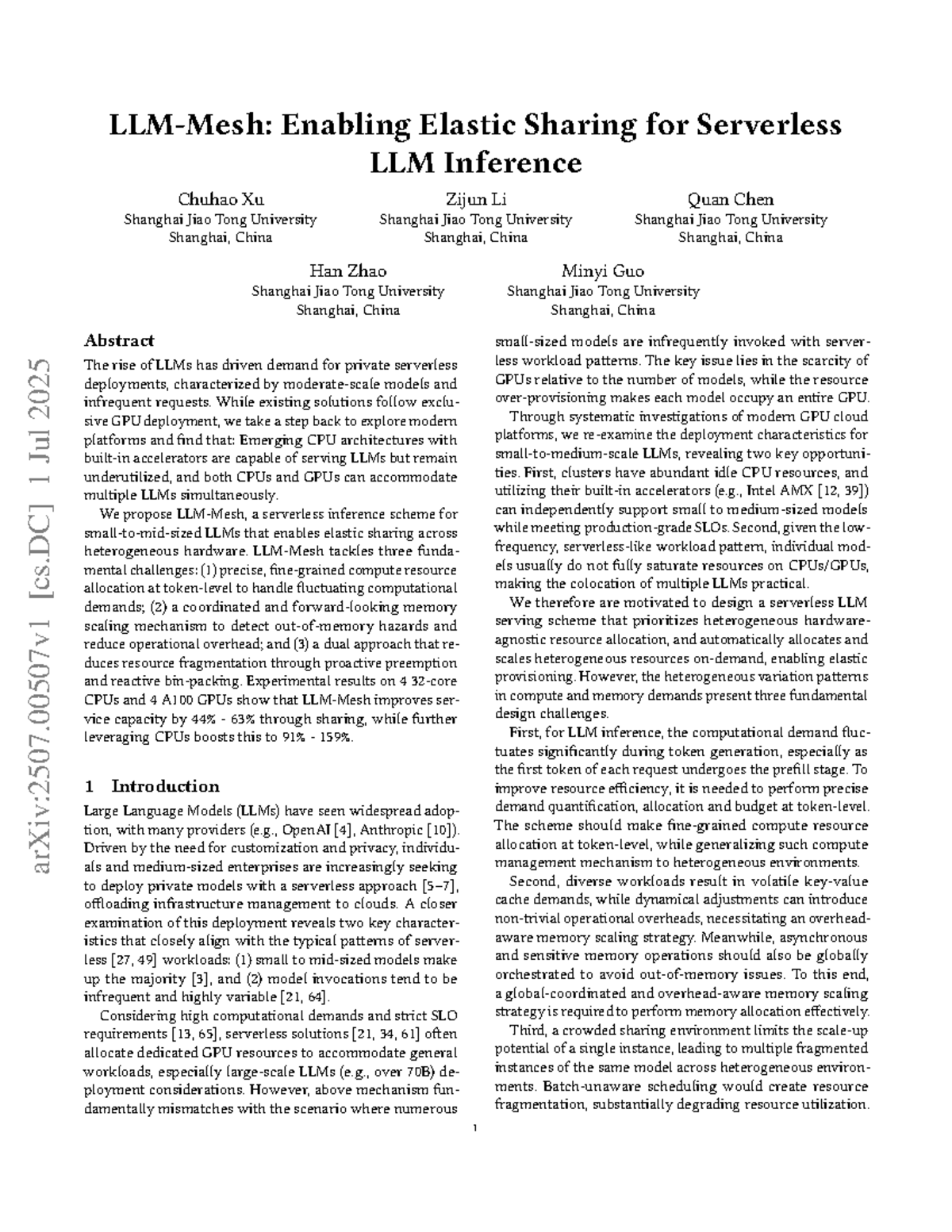 Serverless LLM Inference: Enabling Elastic Sharing on Heterogeneous ...