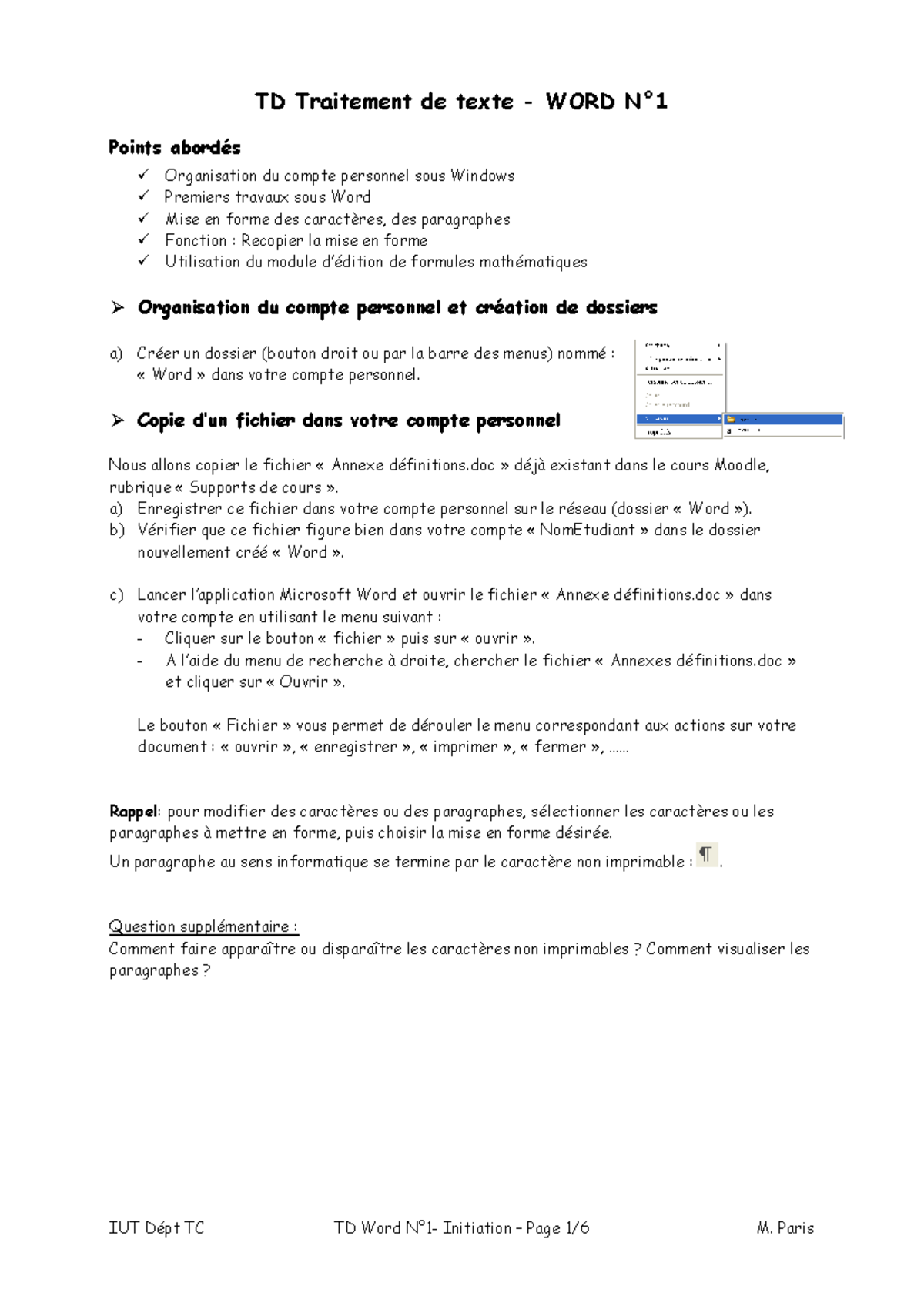 TD Traitement de texte - Word N°1 (2016) : Guide Pratique et ...