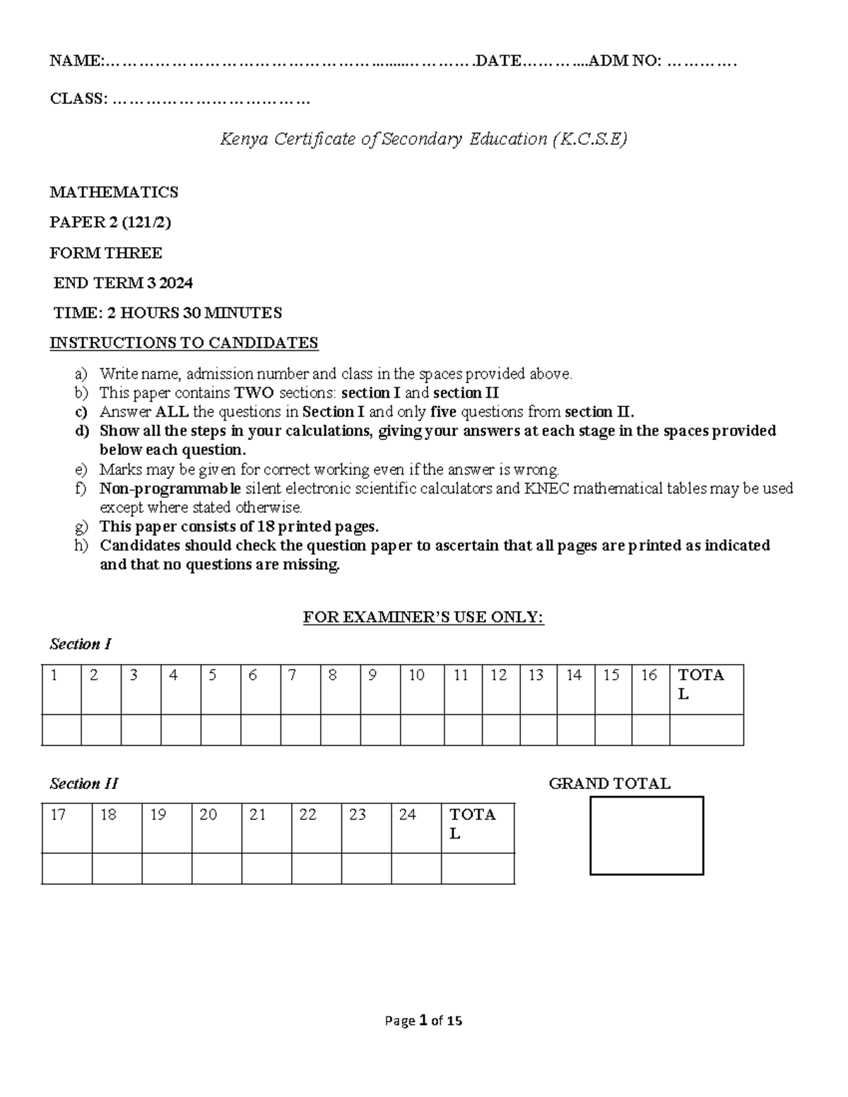 MATH PP2 - revision material - - Studocu