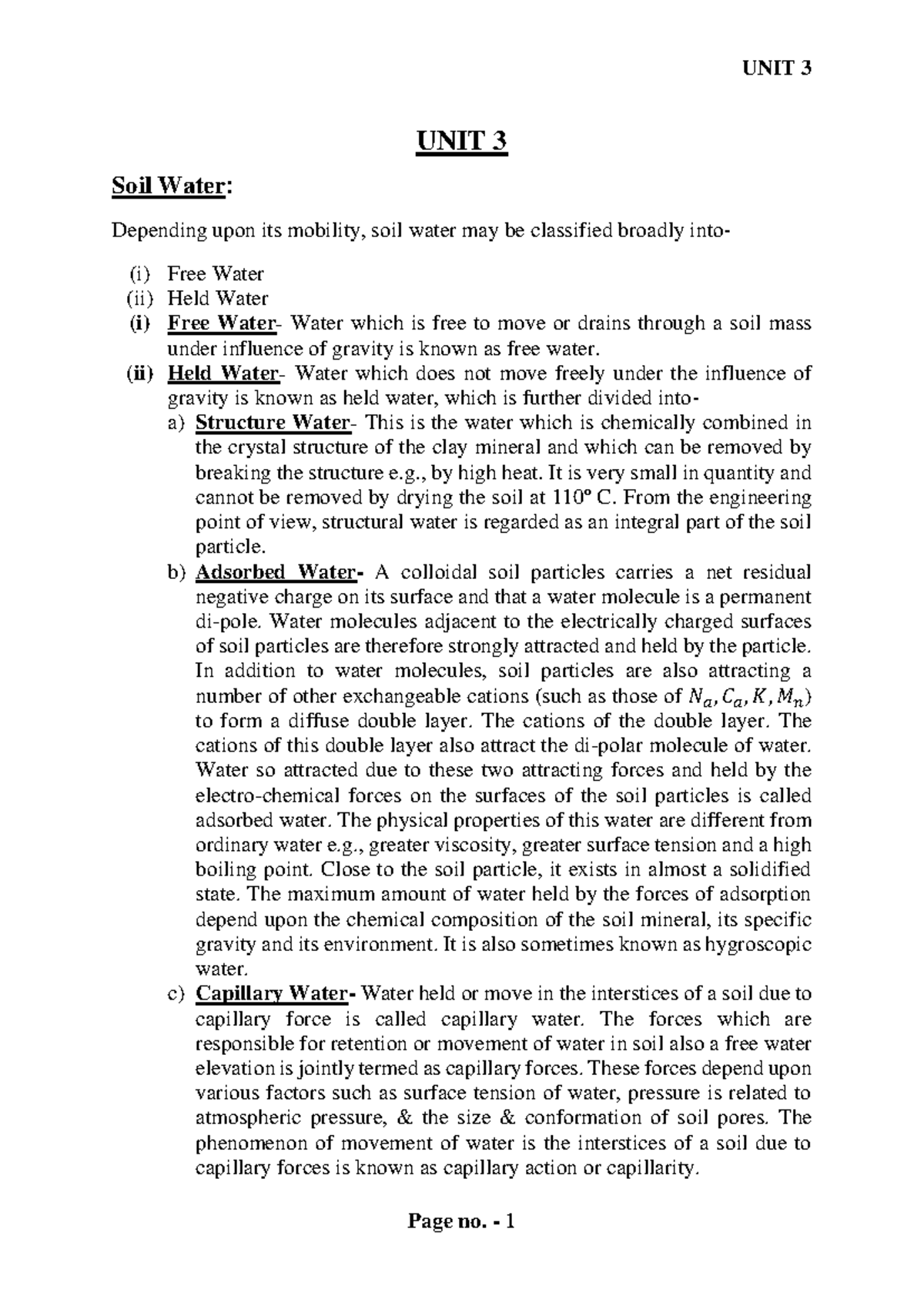 Unit-3 soil - This notes cover about nature and types of soil and also ...
