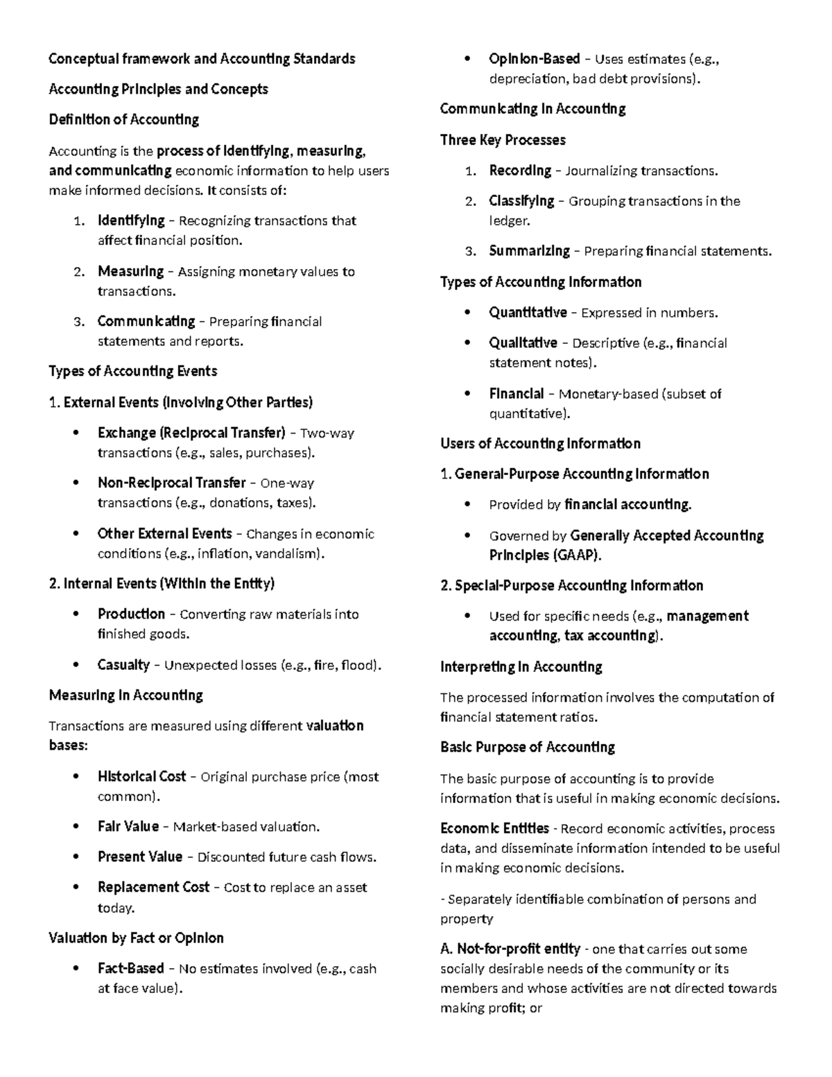 Conceptual Framework & Accounting Standards: Key Principles ...