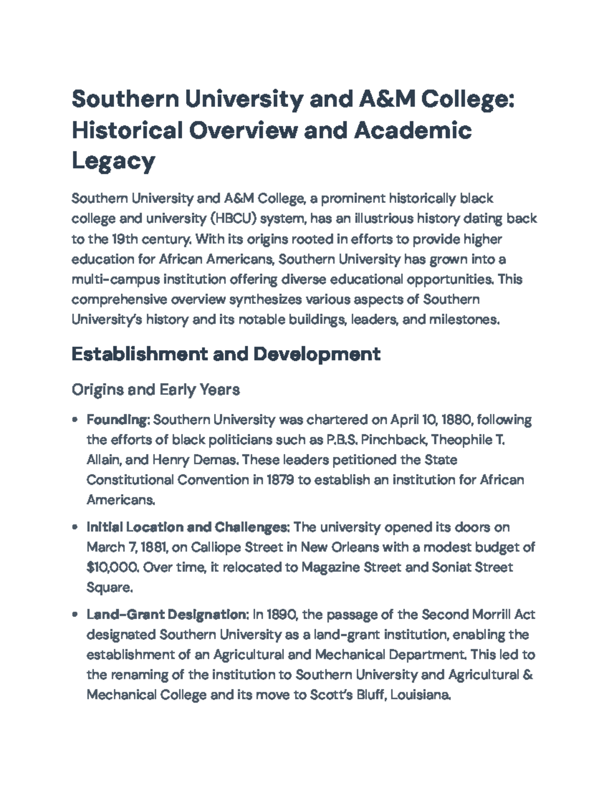 Southern University System: Historical Overview and Academic Legacy ...