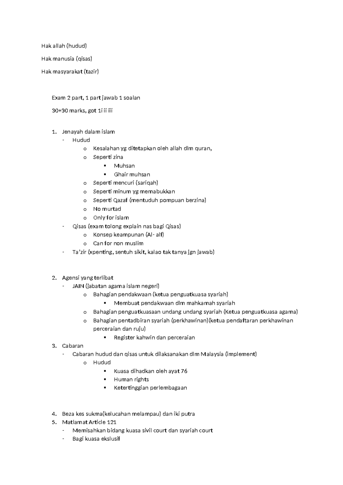 TIPS Islam LAW: Exam 2 on Hudud, Qisas, and Tazir Concepts - Studocu