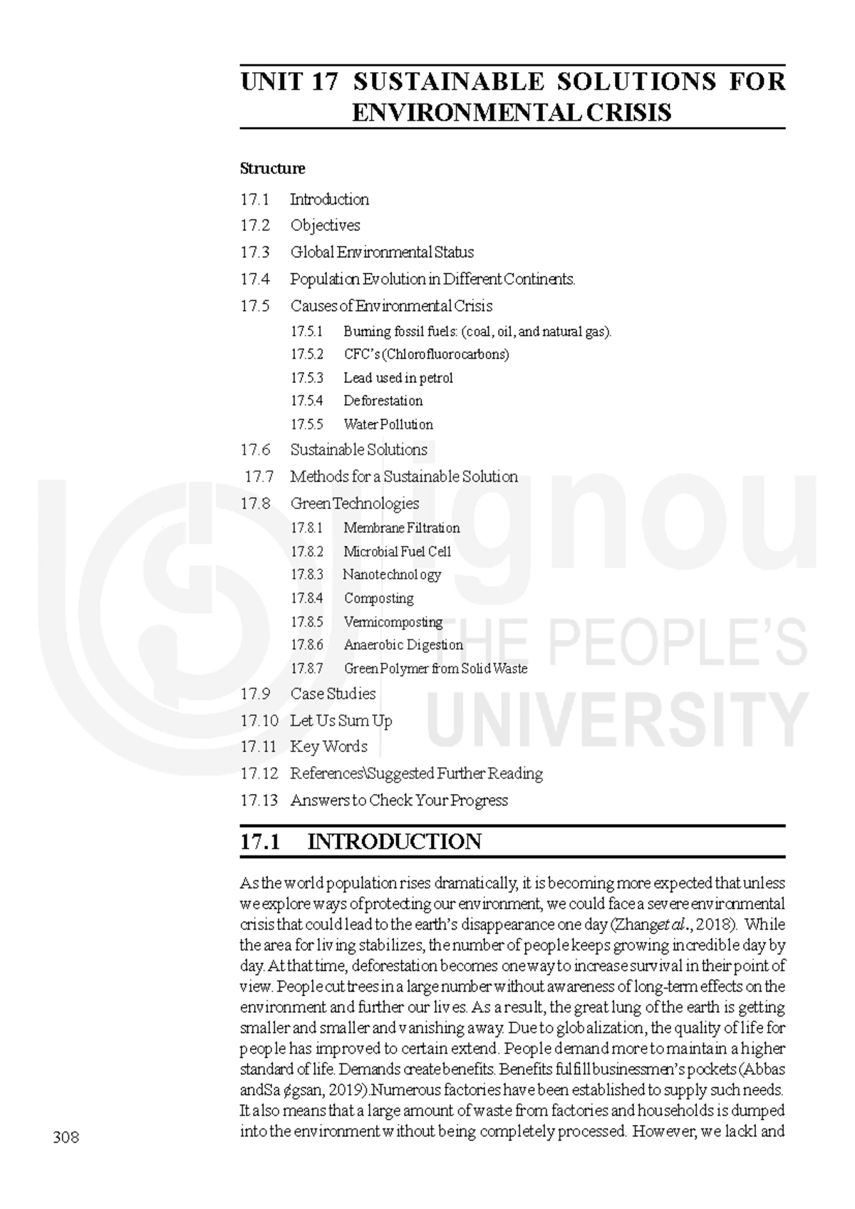 Domains of Environmental Science UNIT 17: Sustainable Solutions for ...