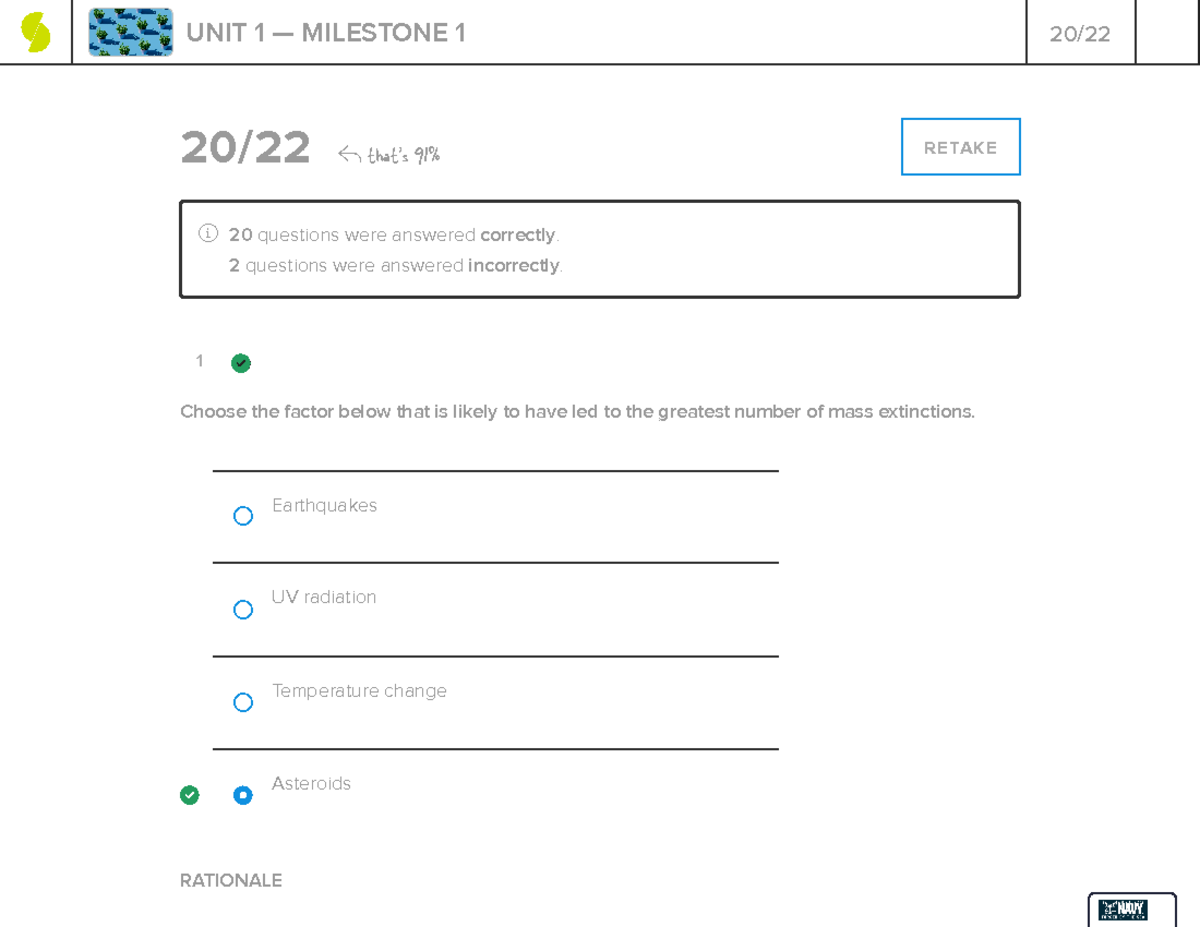 Environmental Science 20/22 Milestone 1 Assessment Insights - Studocu