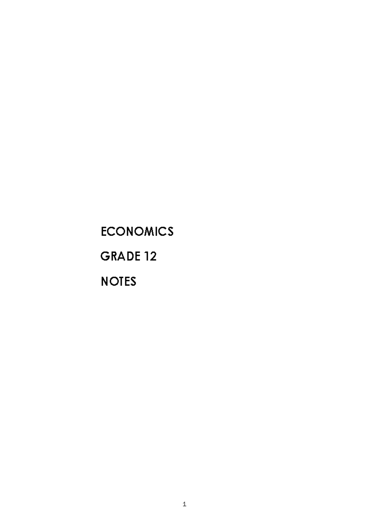 Grade 12 Economics Final Exam Notes: Key Concepts & Policies Overview ...