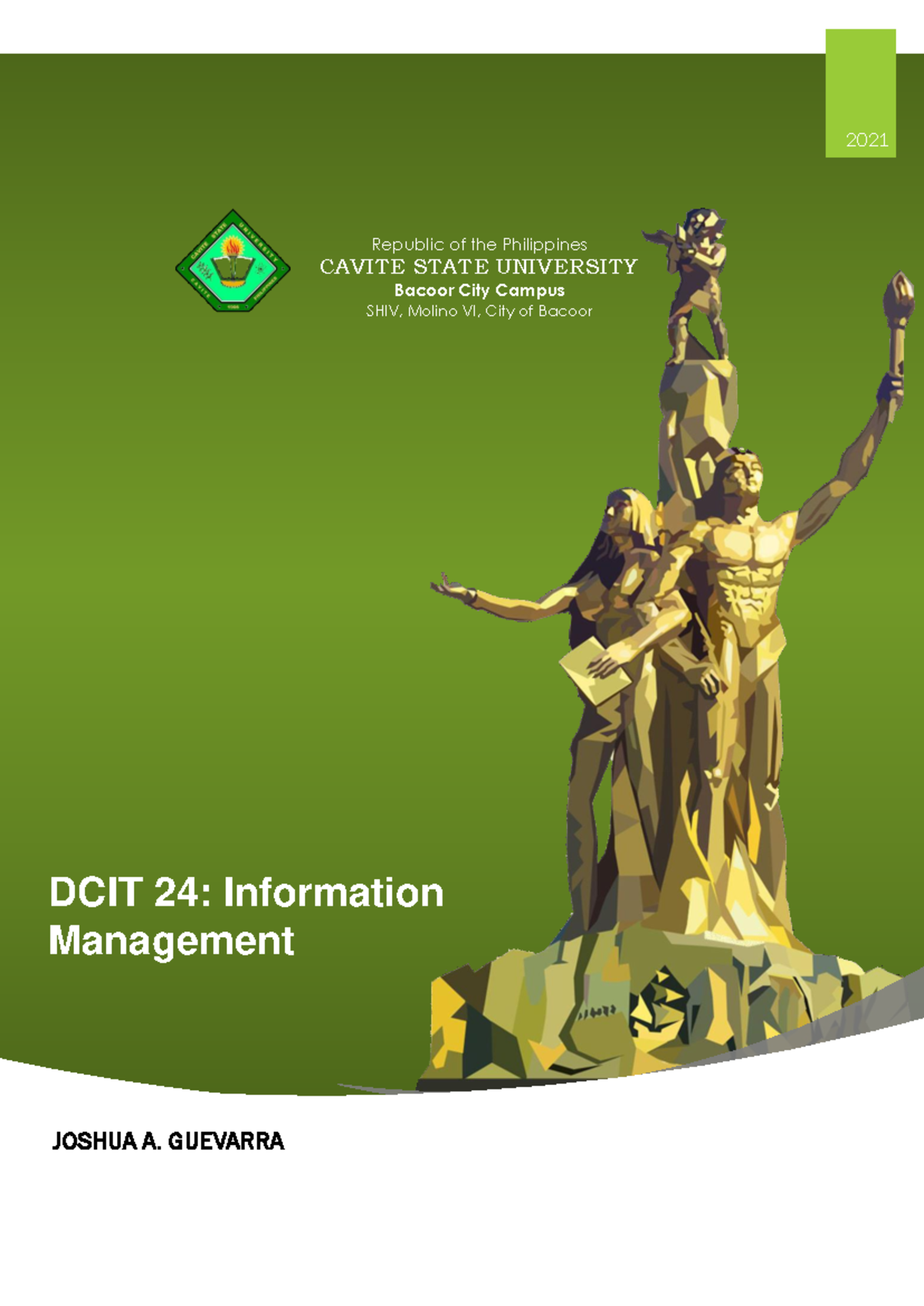 DCIT 24 - Information Management - Module 1 Overview and Case Study - Studocu