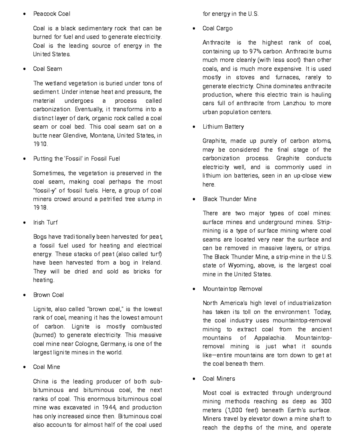 COAL - Summary Data Mining: Concepts and Techniques - Peacock Coal Coal ...