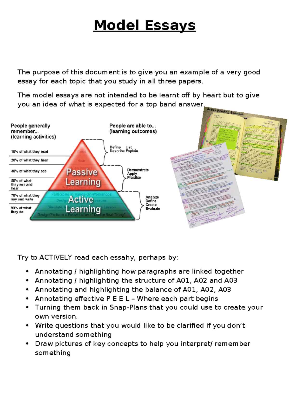 Model Essays Booklet 1: Insights and Strategies for Papers - Studocu