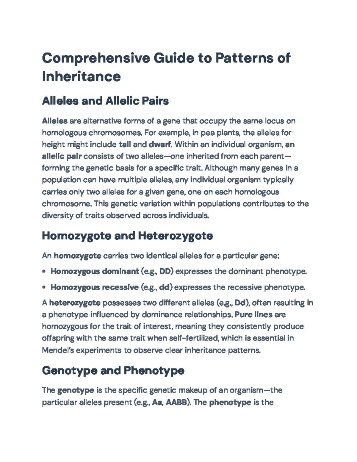 Comprehensive Guide to Mendelian Inheritance Patterns (BIO101) - Studocu