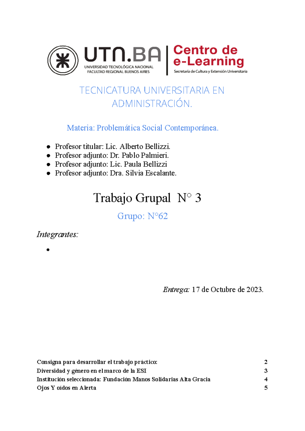 Tp n° 3 PSC - Trabajo Practico - TECNICATURA UNIVERSITARIA EN ADMINISTRACIÓN. Materia ...