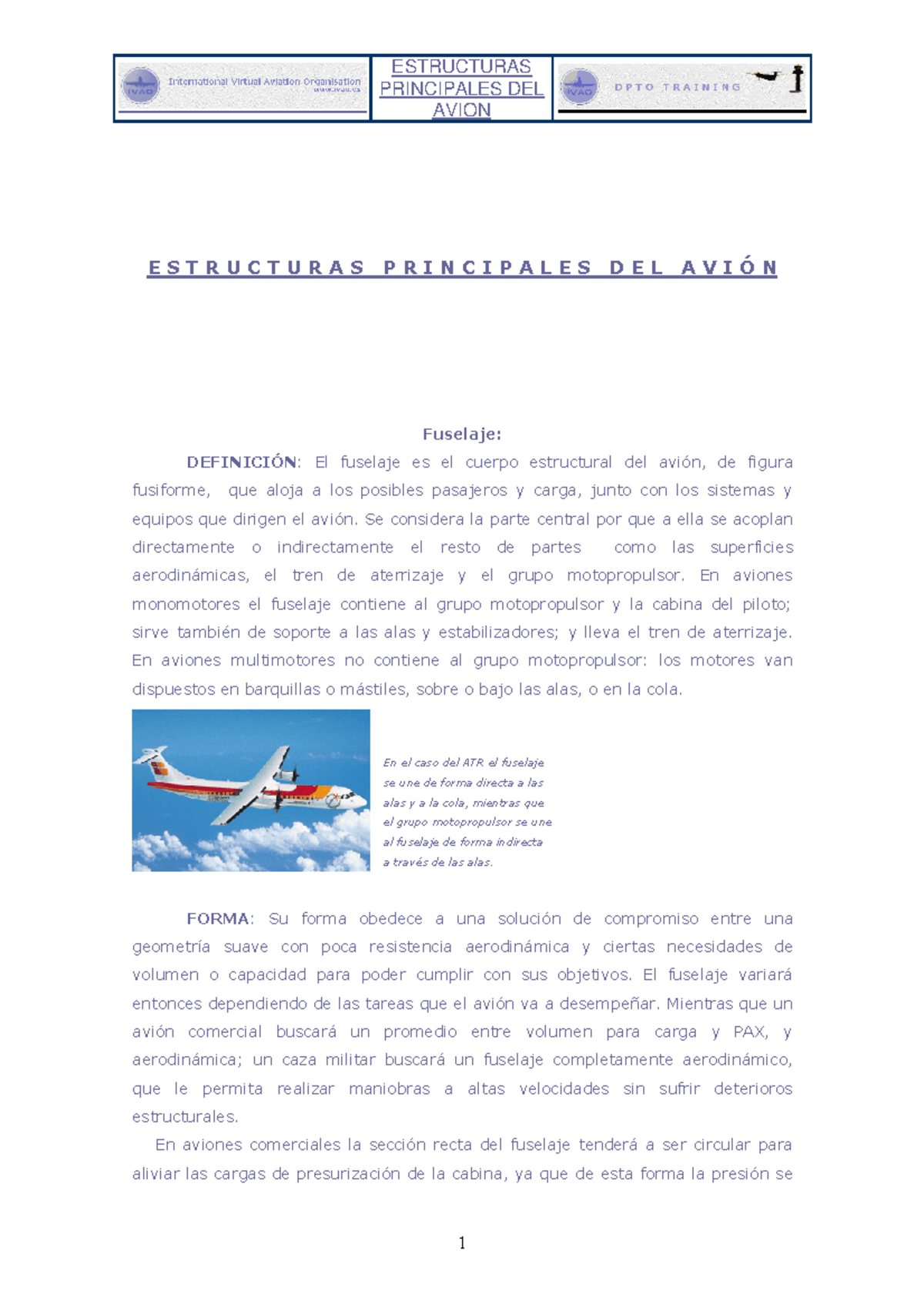 Estructuras Principales del Avión: Fuselaje y Materiales (AERO-101 ...