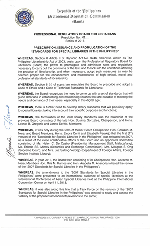 Standards for Philippine School Libraries - STANDARDS FOR PHILIPPINE ...
