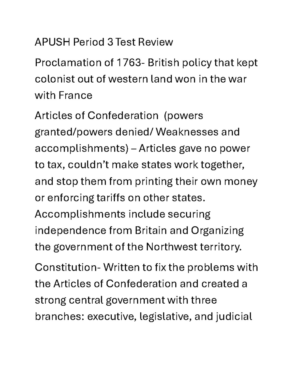 APUSH Period 3 Test Review: Key Events and Concepts - Studocu