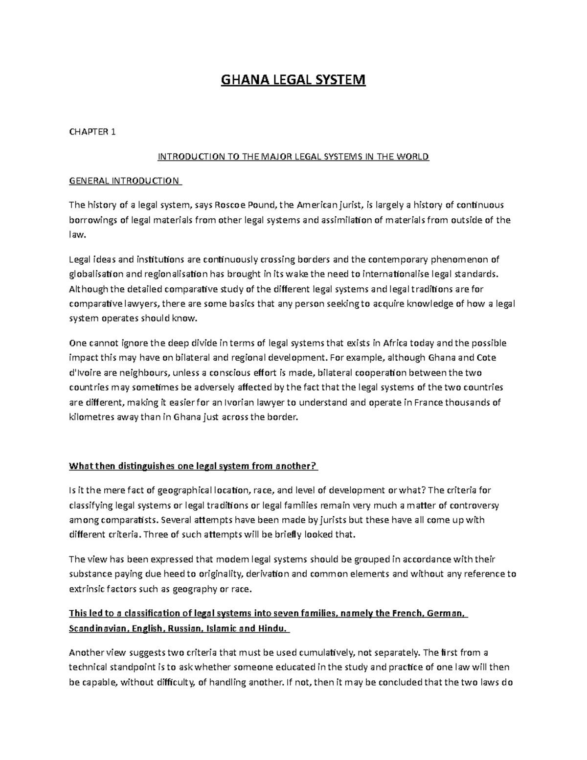 Ghana Legal System Overview: Key Aspects & Comparisons in Law - Studocu