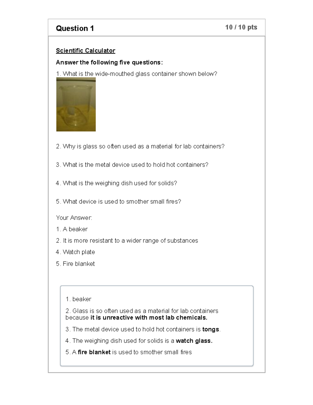 Lab Exam 1 - General Chemistry 1 with Frey: Key Questions & Answers ...