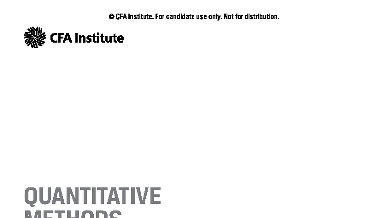 CFA Level II Quantitative Methods: Multiple Regression Insights - Studocu
