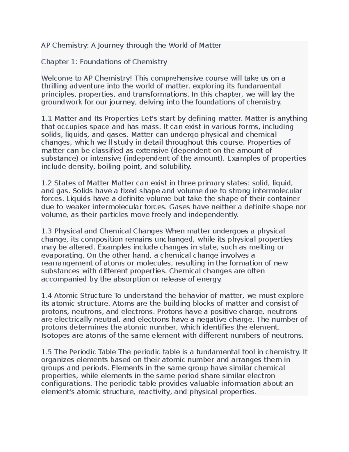 AP CHEM - Comprehensive Notes on Foundations & Chemical Reactions - Studocu