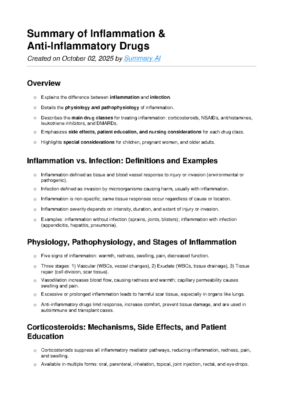 Inflammation & Anti-Inflammatory Drugs: Overview & Key Considerations ...