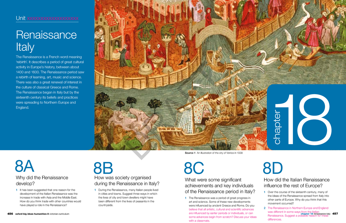 Chapter 18: The Rise and Impact of the Renaissance in Italy (OXF 8 ...