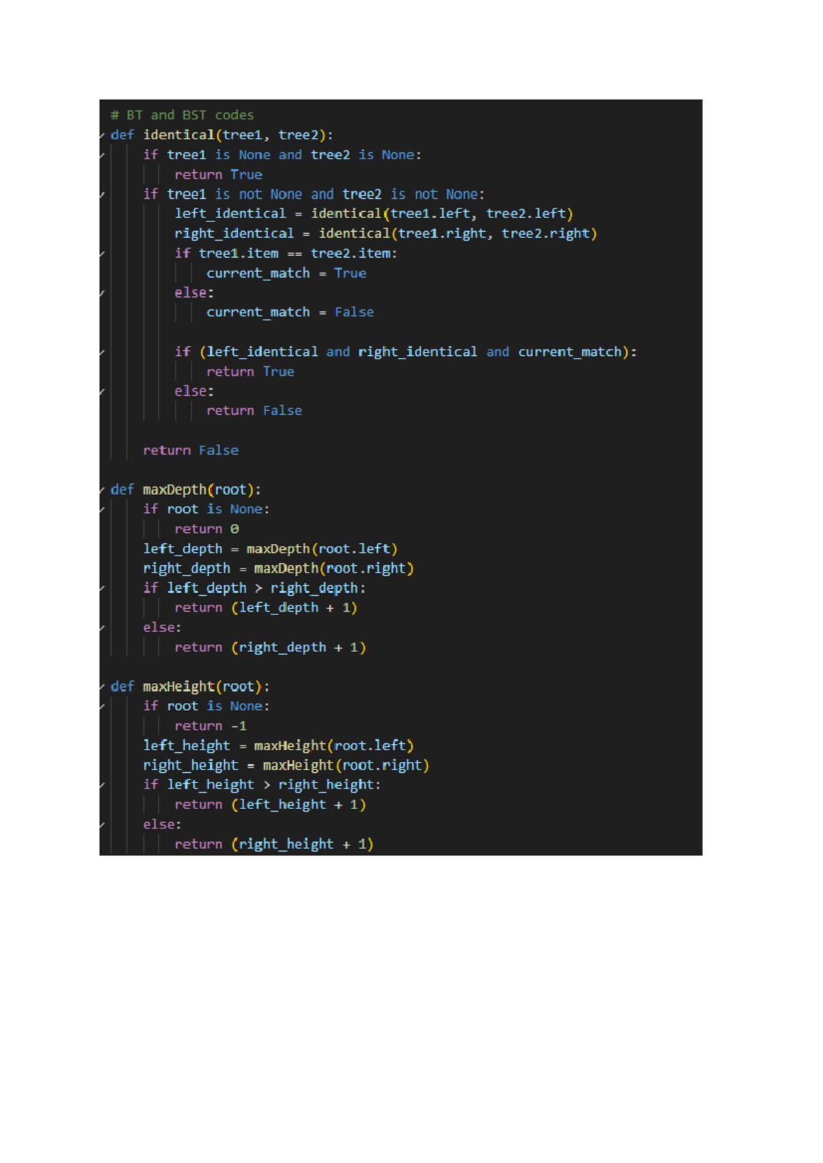 DSA Codes: Functions for Trees and Linked Lists - Studocu