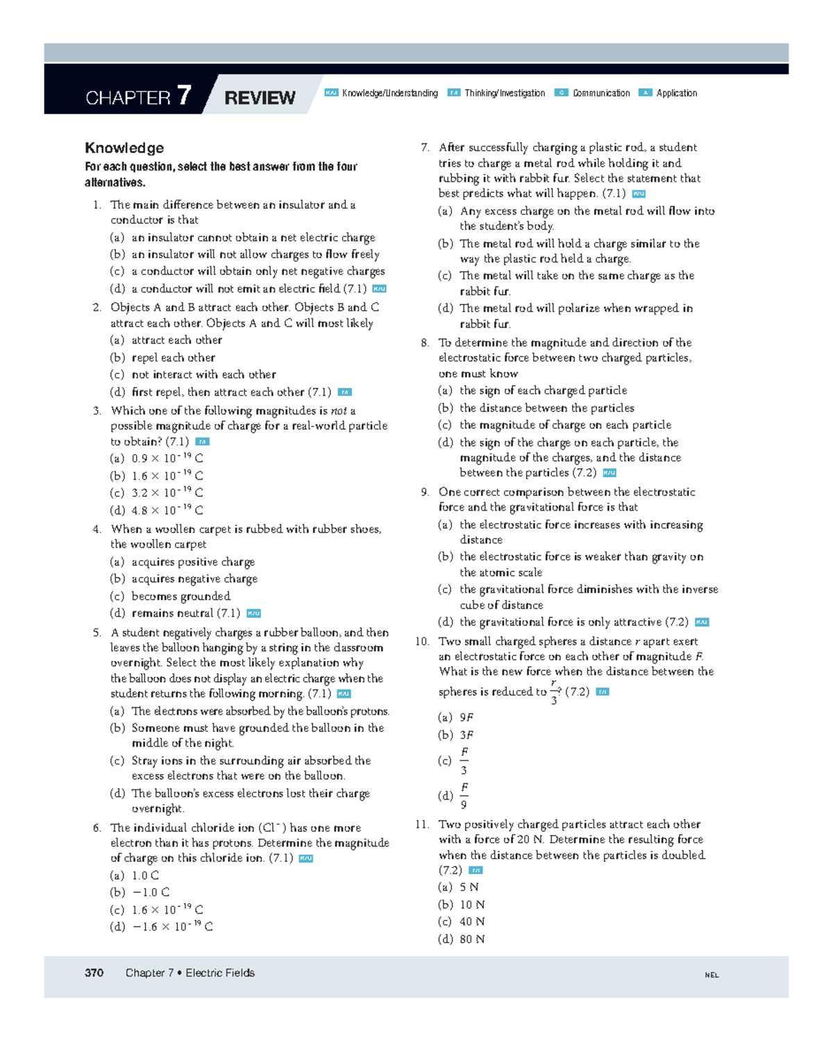 Phys12 c07 review - Nelson Physics 12 textbook - K/U Knowledge ...