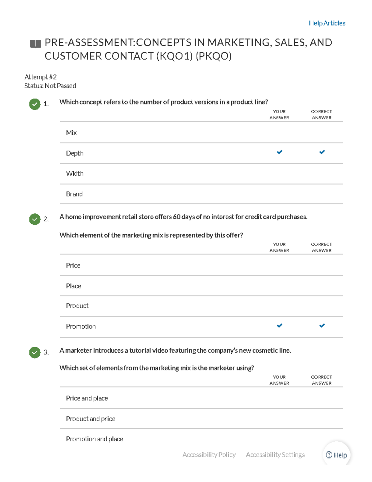 Pre-Assessment Test: Concepts in Marketing, Sales, and Customer Contact ...