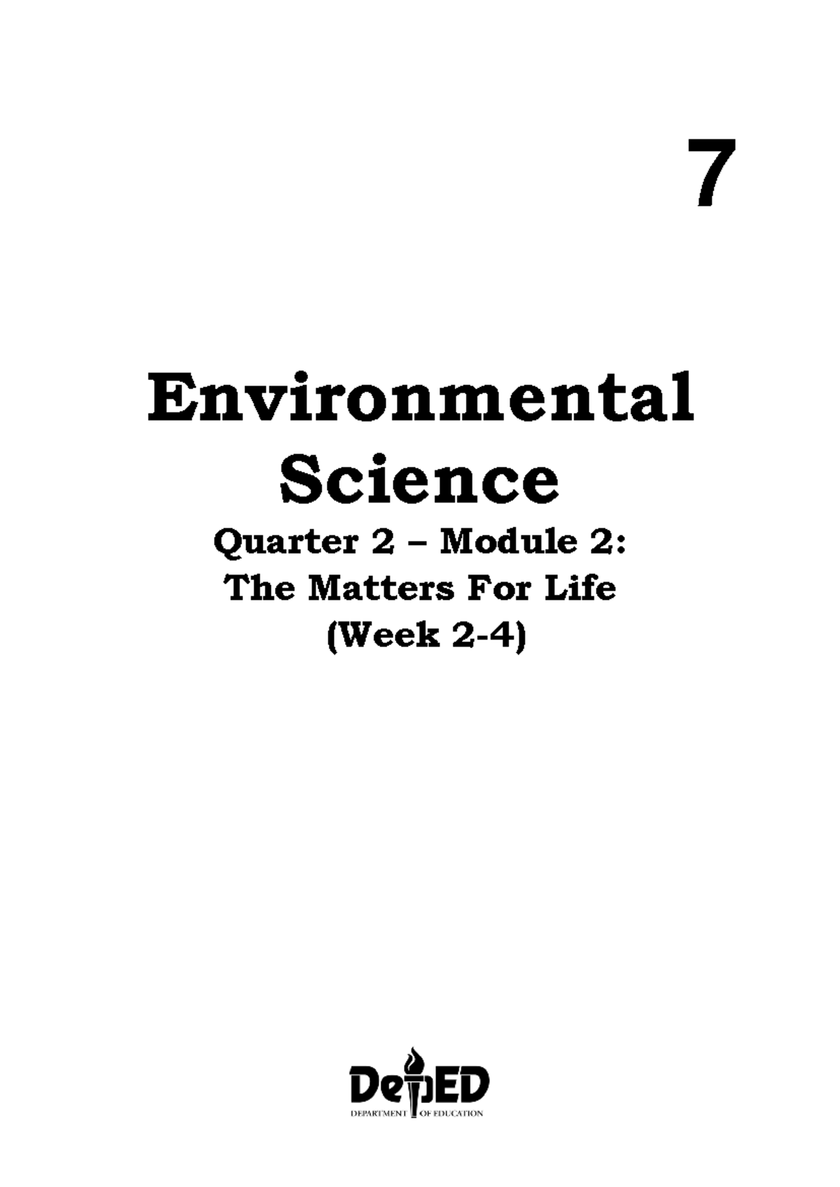 Envisci Q2 Module 2 Week2-4 - 7 Environmental Science Quarter 2 ...