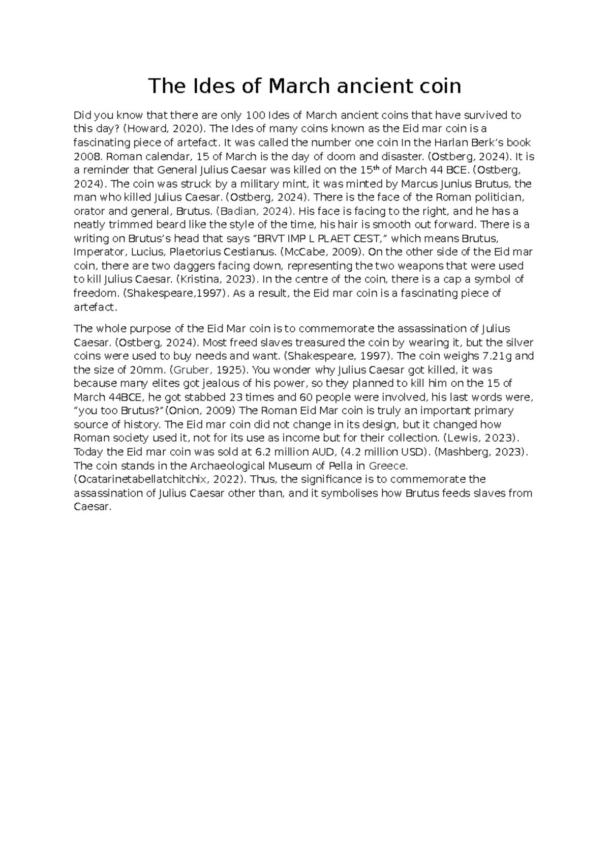 The eid mar coin 2 - it was interesting Iearned a lot - The Ides of ...
