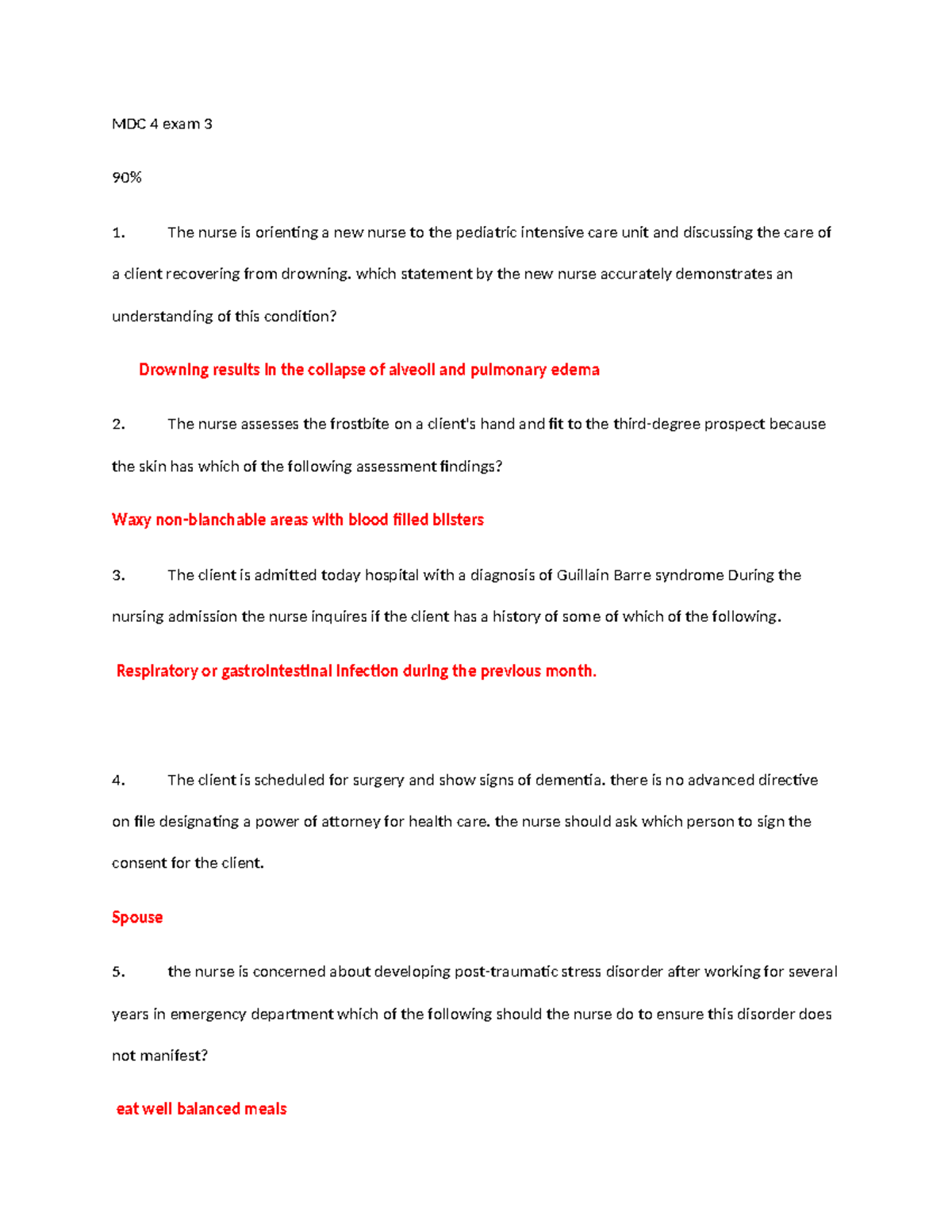 MDC 4 Exam 3 Final Review: Key Concepts and Practice Questions - Studocu