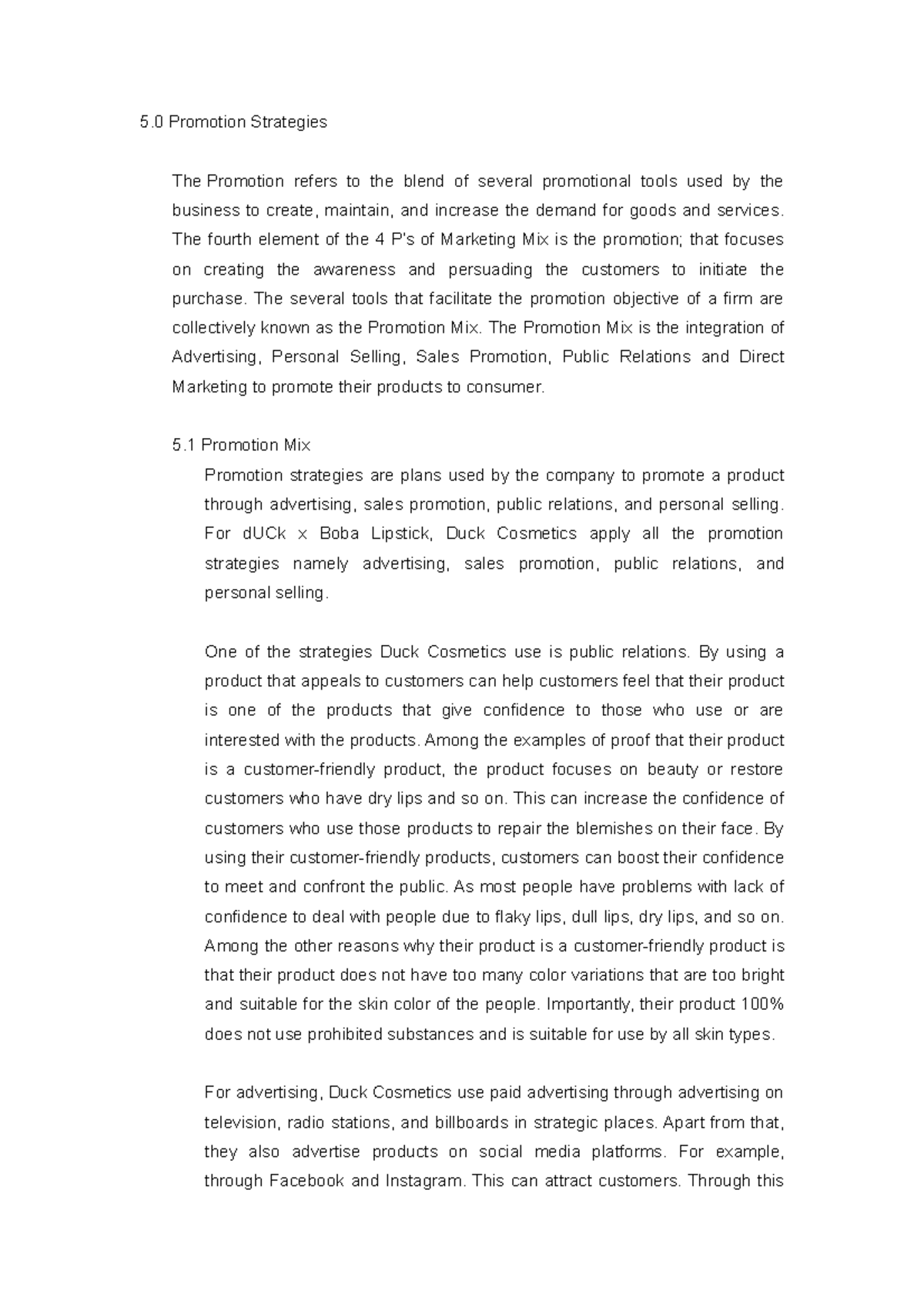 GROUP ASSIGNMENT MKT243 MARKETING PLAN REPORT - 5 Promotion Strategies ...