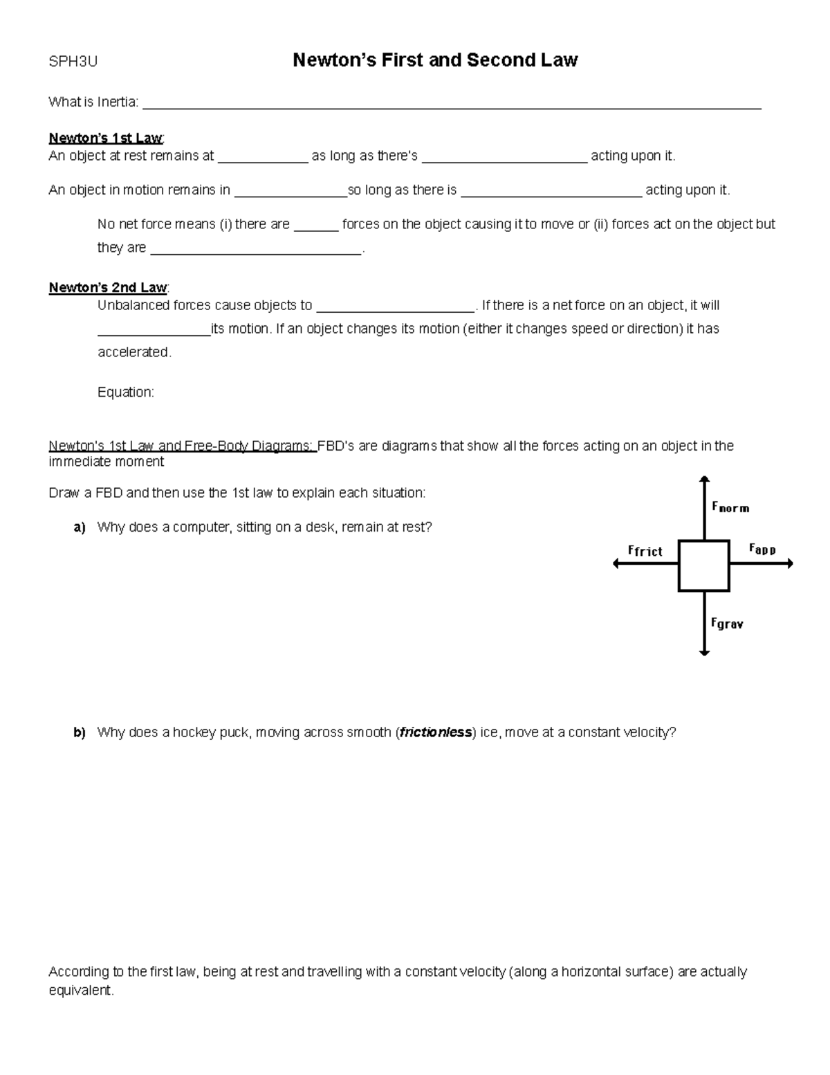 01ad Newton's First and Second Law: Understanding Inertia and Forces ...
